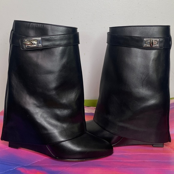 Givenchy | Shoes | Givenchy Shark Lock Booties Boots Size 39 Black ...